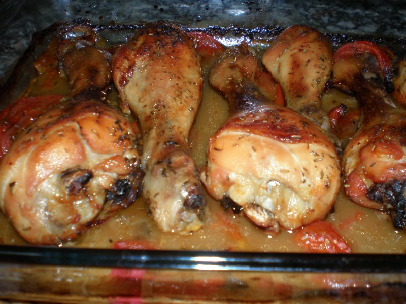Perniles de pollo al horno